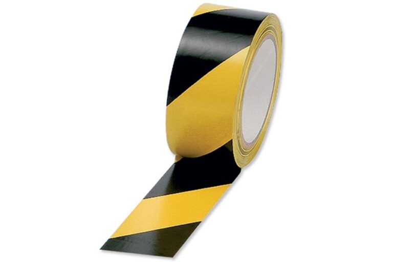 Black and Yellow Hazard Tape 50mm x 33m - Box of 24 - Aspire Industrial Services